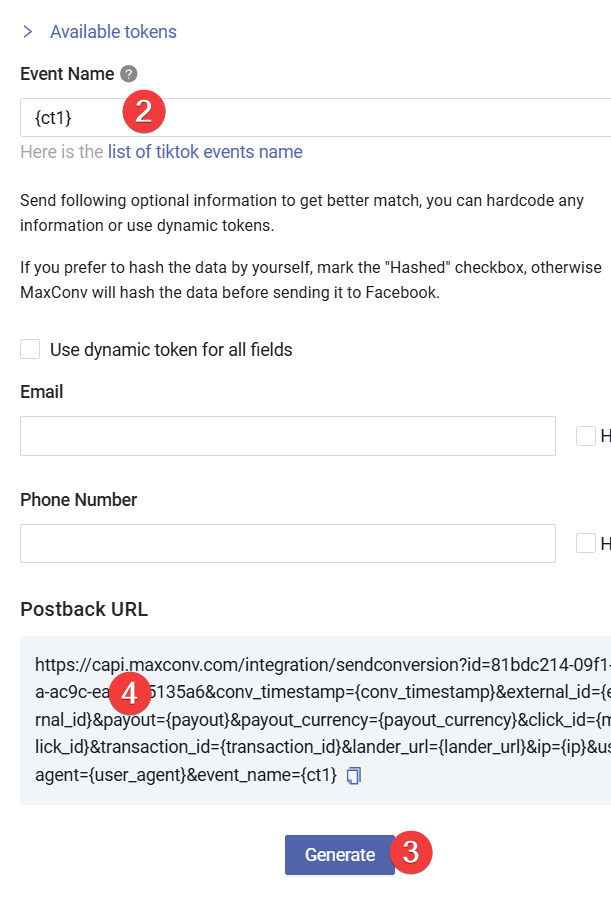 TikTok Ads Integration | Maxconv Documentation